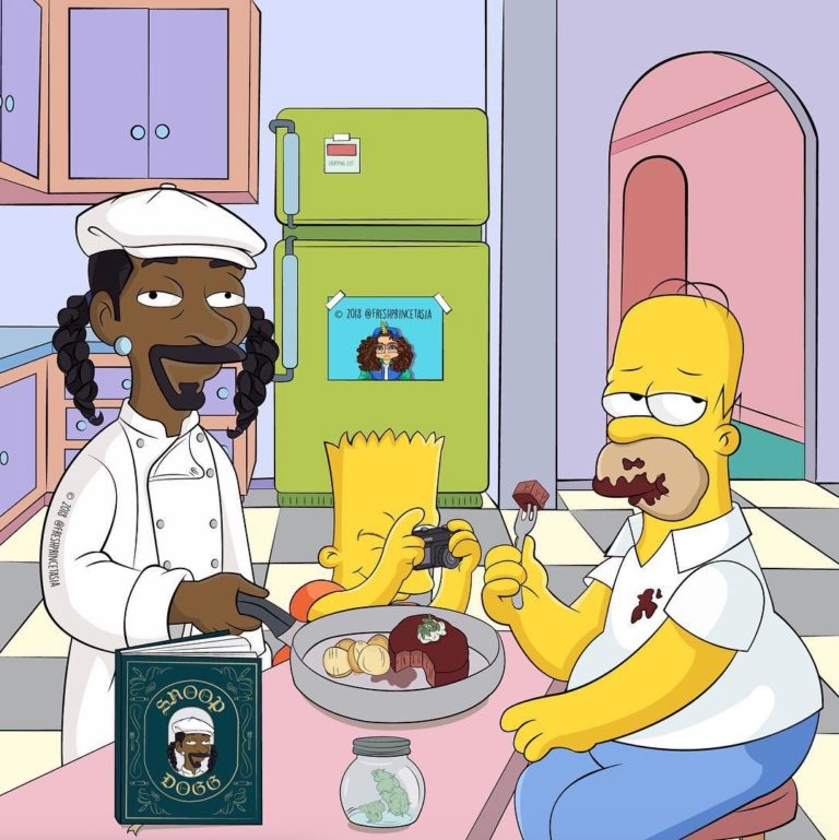 Kijk, zo maakt freshprincetasia The Simpsons '420' - CNNBS.nl